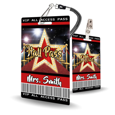 Red Carpet Hall Passes (Set of 10) - PVC Invites - VIP Birthday Invitations