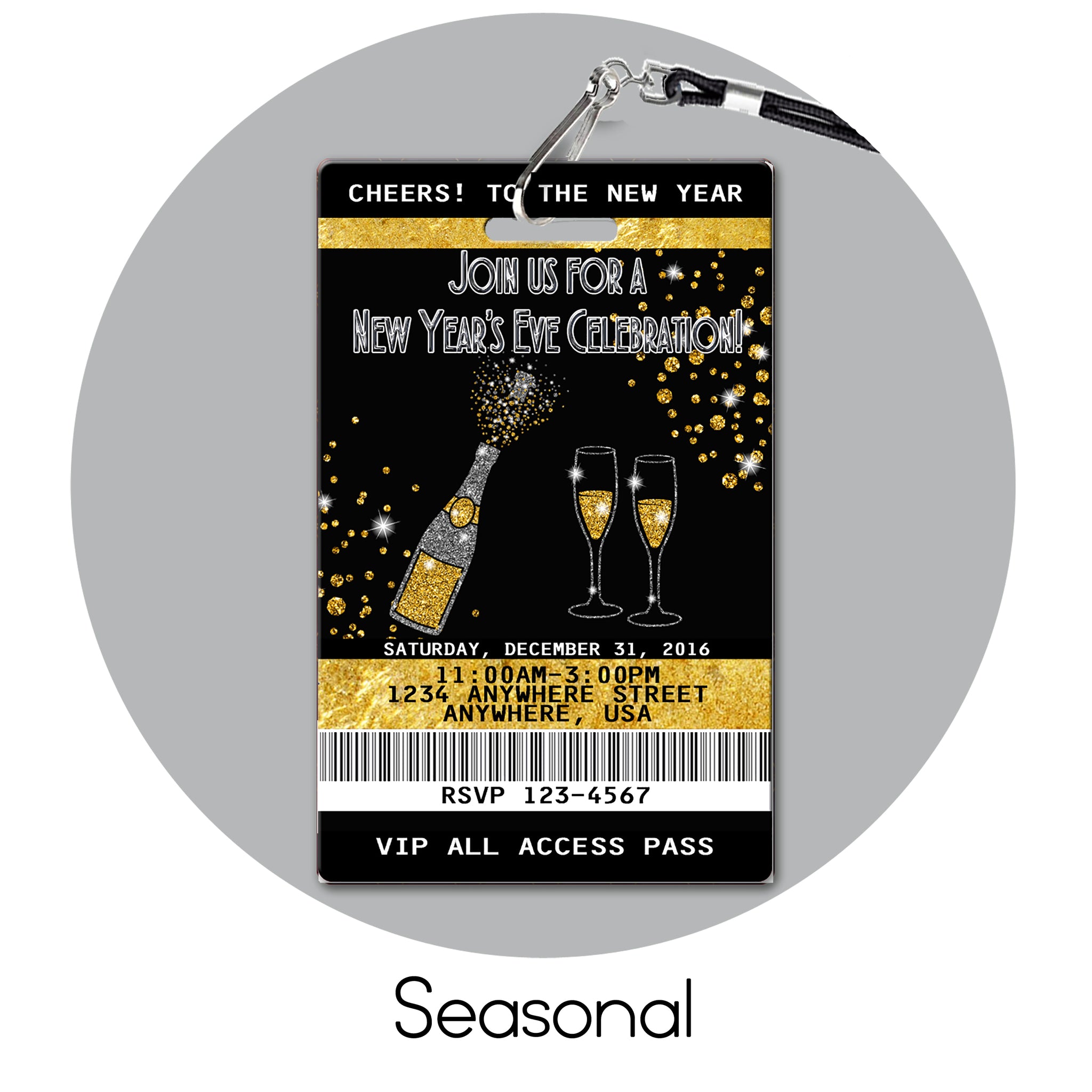 VIP Pass Birthday Invitations - Unique, Authentic, Plastic!