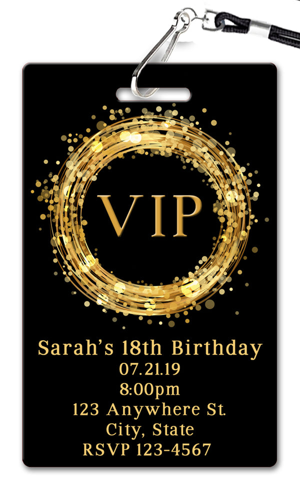 VIP Passes - PVC Invites - VIP Birthday Invitations