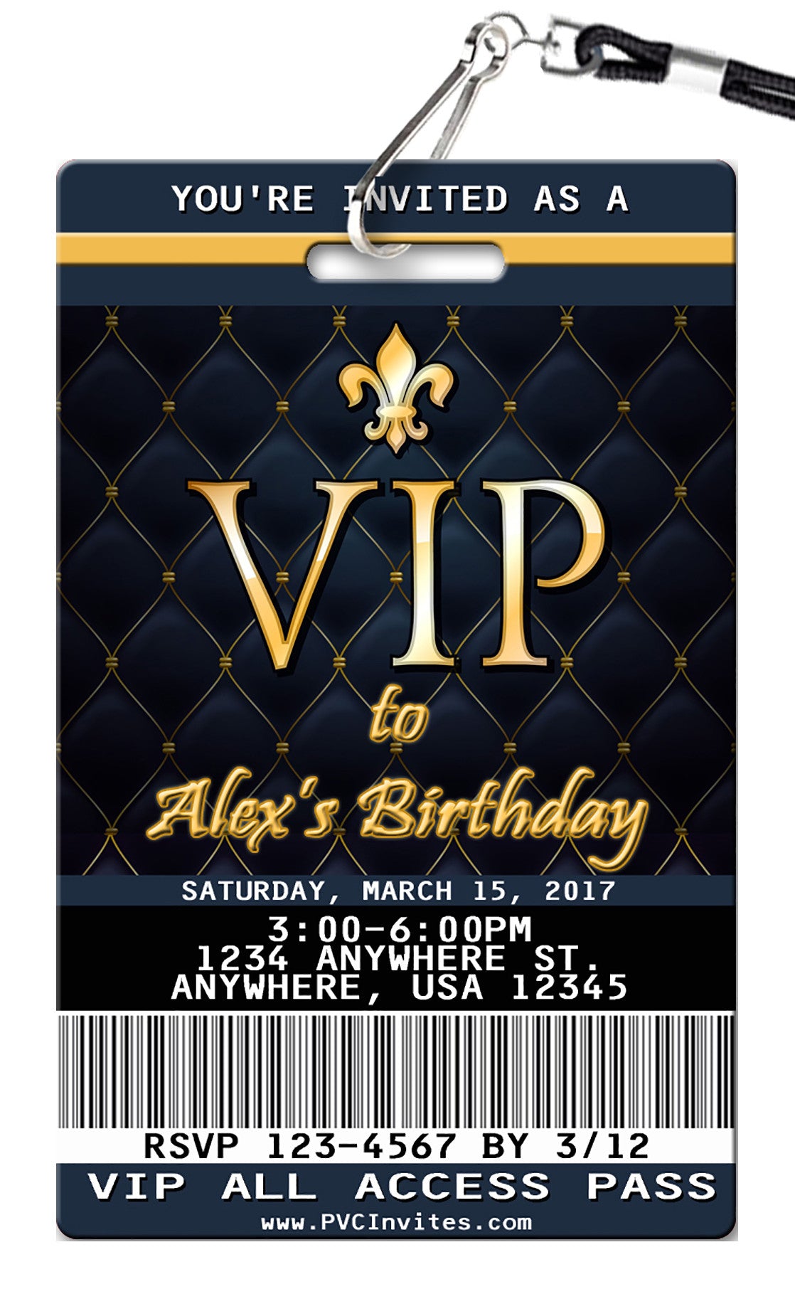 Children's Invitations - PVC Invites - VIP Birthday Invitations